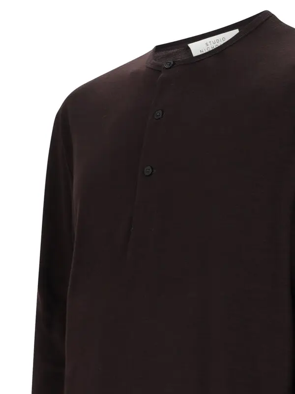 Studio Nicholson T-shirt "kuyto" In Jersey Di Lana A Manica Lunga