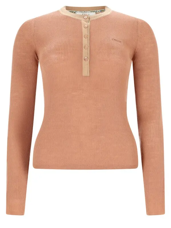 Chloé Camicia "henley" In Maglia Di Lana