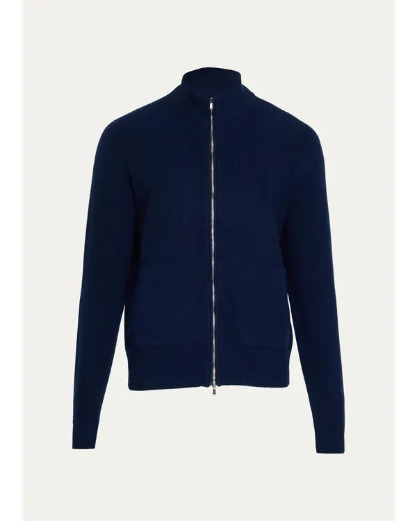 Fioroni Cashmere Full-zip Ribbed Cardigan