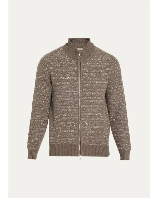 Fioroni Donegal Cashmere-silk Full-zip Cardigan