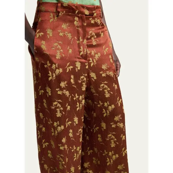 Dries Van Noten Floral Jacquard Wide-leg Pants
