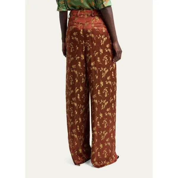 Dries Van Noten Floral Jacquard Wide-leg Pants