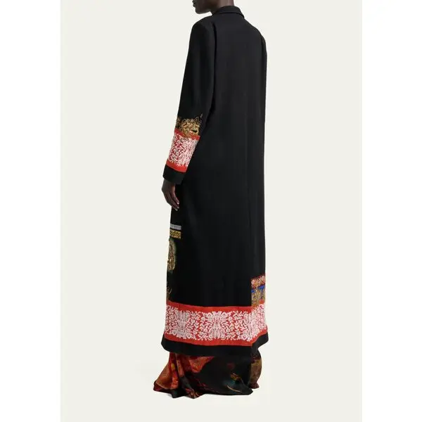 Dries Van Noten Embroidered Patchwork Long Wool Coat