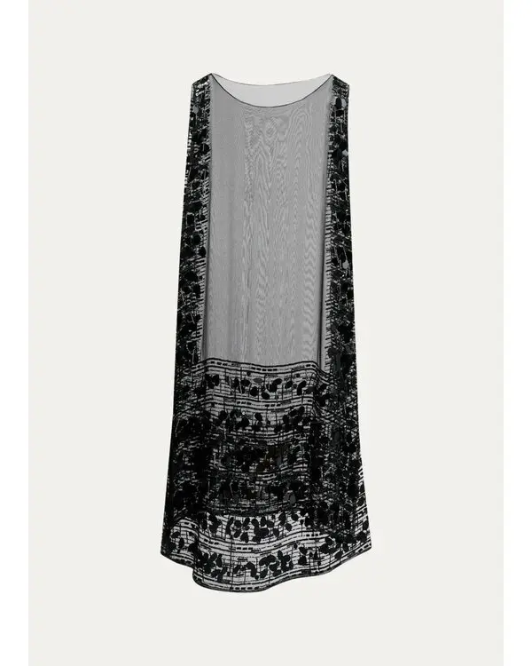 LANVIN Sleeveless Embroidered Overlay Tunic