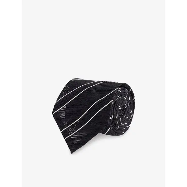 Dunhill Piece-dyed Silk Bow Tie - Black