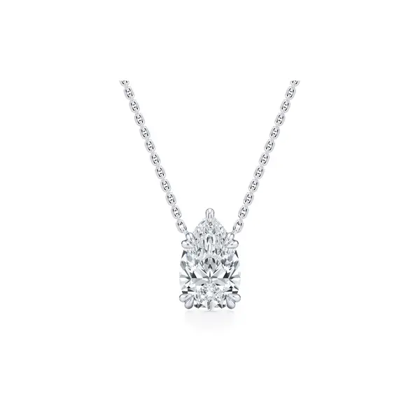JEAN DOUSSET Elle Lab Diamond Pear Pendant Necklace 18k 1 Carat Total Weight - Platinum