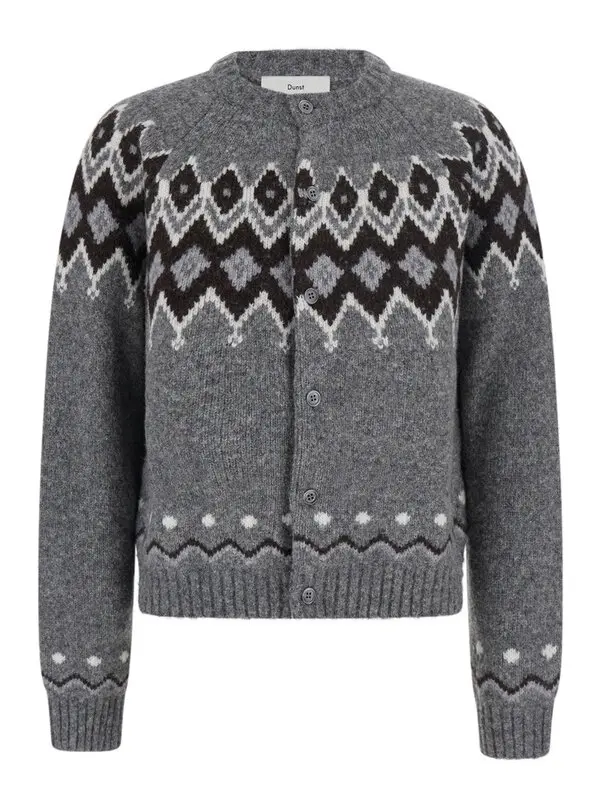 DUNST Chunky Pattern Cardigan With Long Sleeves