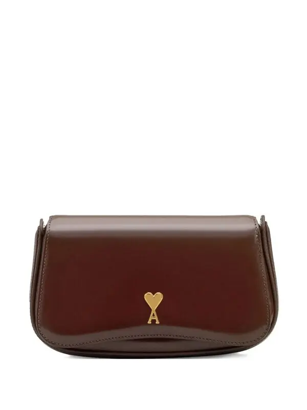 AMI Paris Mini Clutch Bag With Signature Monogram - Cerise