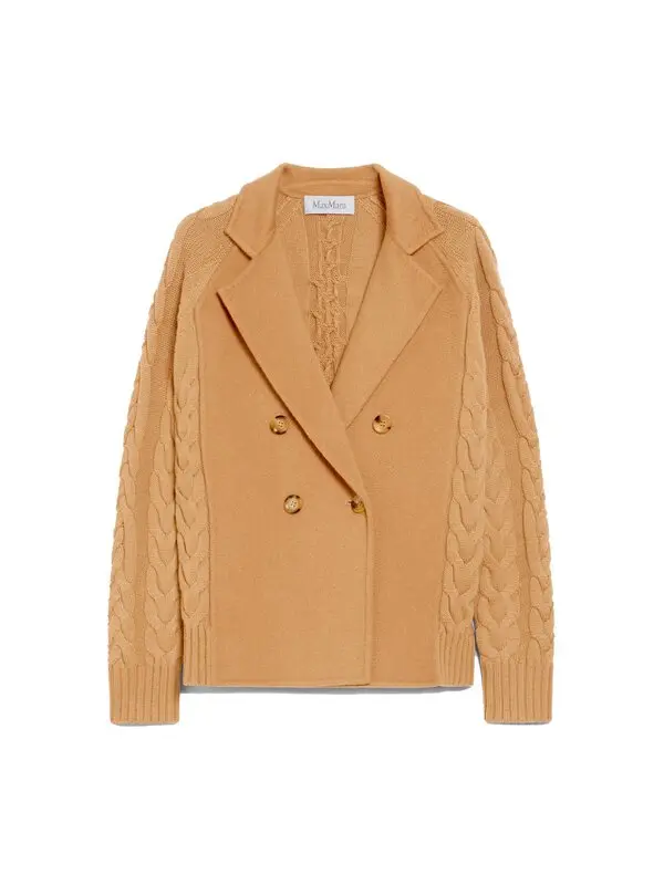 Max Mara Luxurious Wool And Cashmere Double-breasted Jacket - Cammello