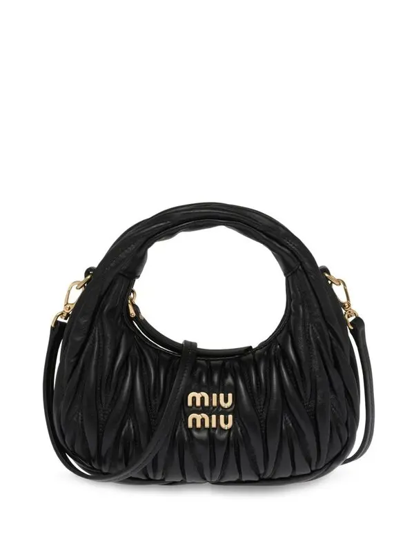 Miu Miu Quilted Curved Handbag - Nero