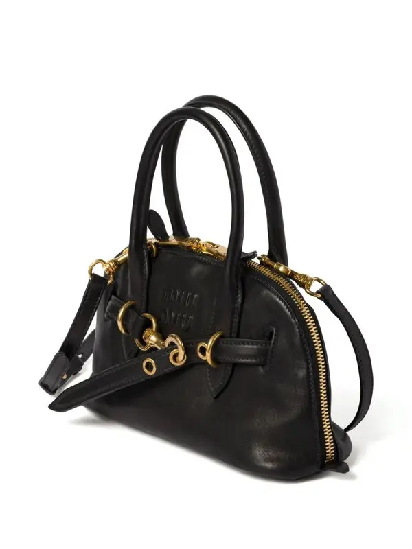 Miu Miu Brushed Finish Mini Aviator Bag - Nero