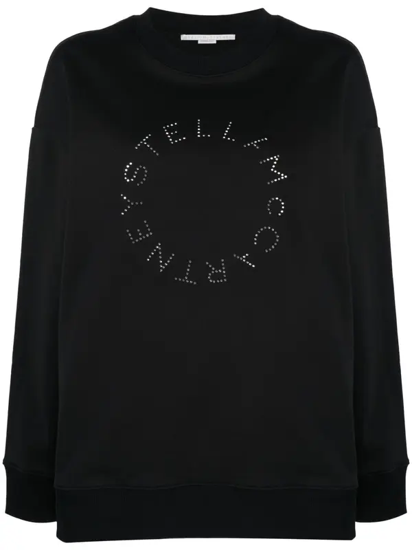 Stella McCartney Rhinestone-embellished Logo Sweatshirt - Black