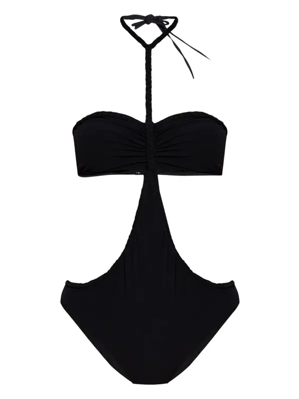 Isabel Marant Étoile Cut-out Swimsuit With Halter Neck Ties For - Black