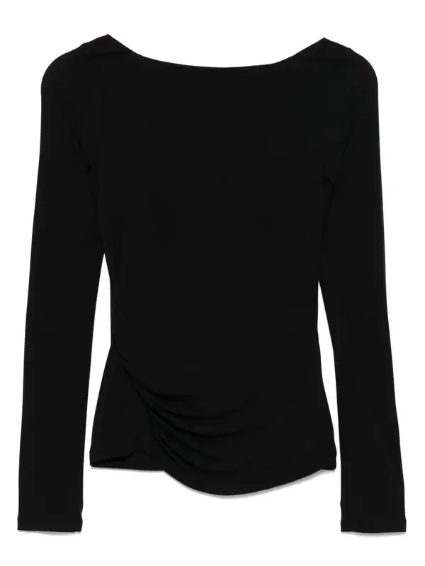 Elisabetta Franchi Boat Neck Knitwear With Appliqué Logo For - Nero