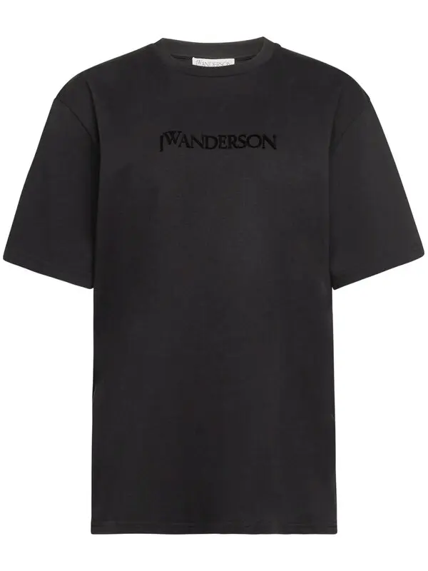 JW Anderson Logo-embroidered T-shirt - Black