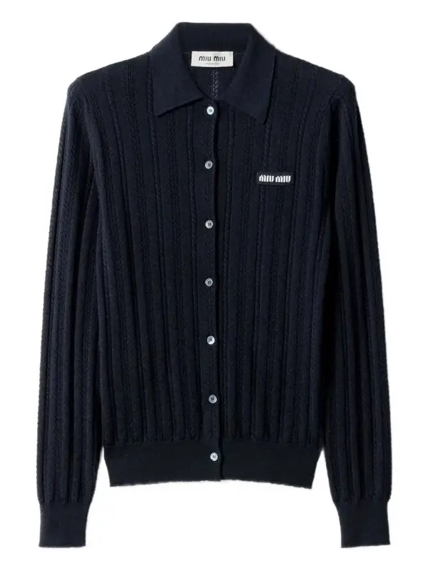 Miu Miu Knitted Cashmere Sweater With Front Button Closure