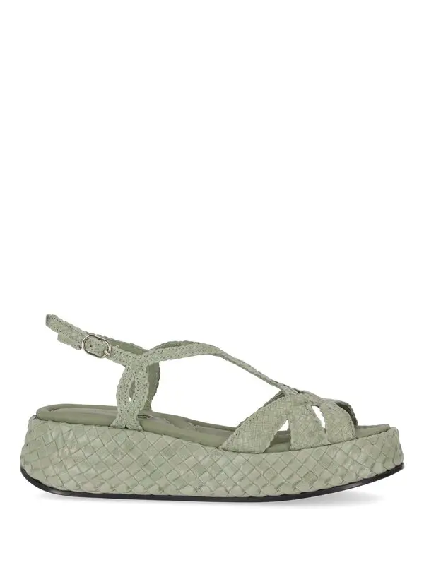 LA ROSE Platform Woven Sandal - Cedro