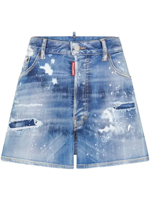 Dsquared2 High-waisted Mini Distressed Shorts