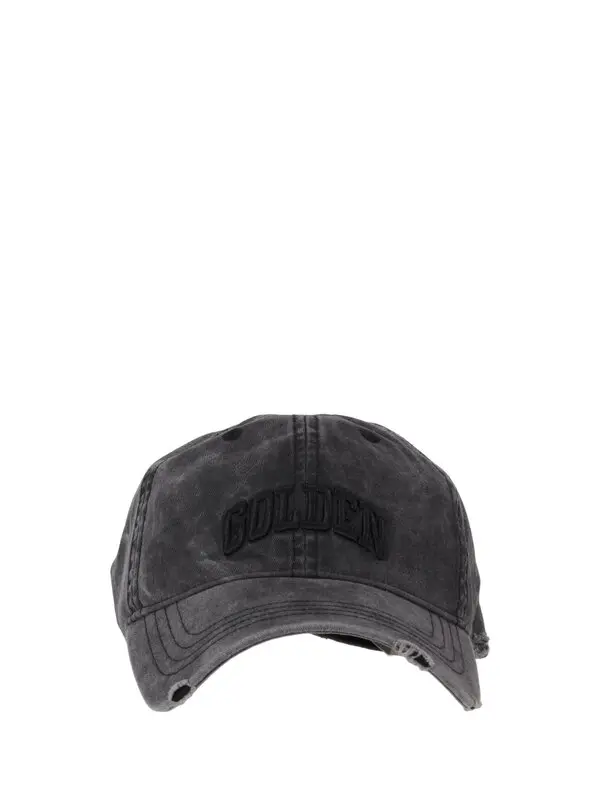 GOLDEN GOOSE Adjustable Baseball Cap With Cut-out Detailing - Anthracite