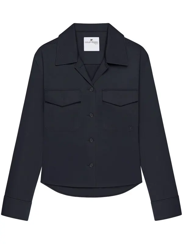 COURREGES Classic Cotton Shirt With Buttoned Cuffs