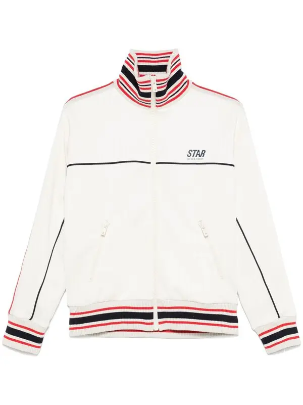GOLDEN GOOSE Trim Detail Zip Jacket For - Papyrus