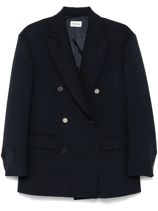 PAROSH Double-breasted Wool Blend Mini Jacket