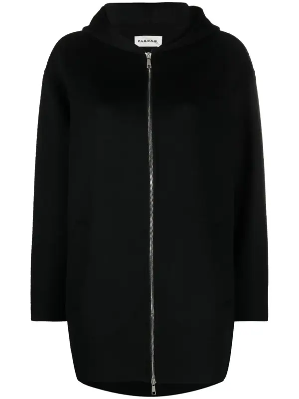 PAROSH Wool Zip-up Hoodie Jacket