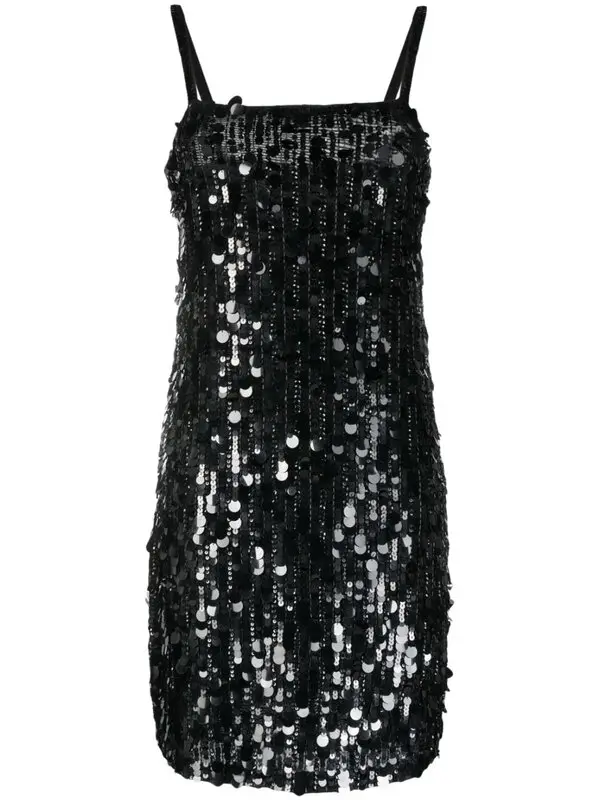 PAROSH Sequined Sleeveless Mini Dress
