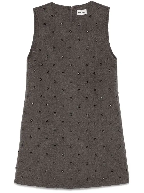 PAROSH Stud-embellished Sleeveless Dress