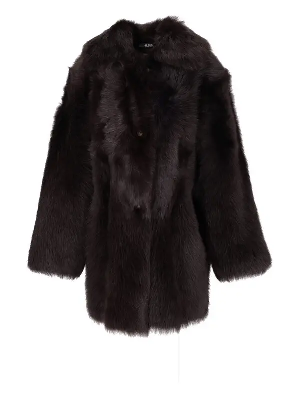 LA ROSE Elegant Long Wool Blend Coat For