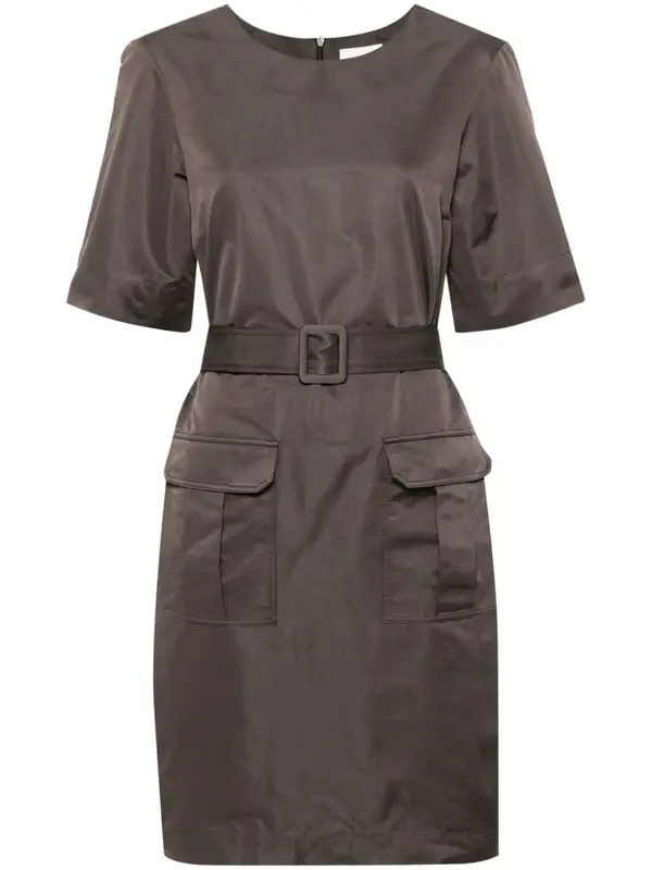 PAROSH Belted Mini Dress For