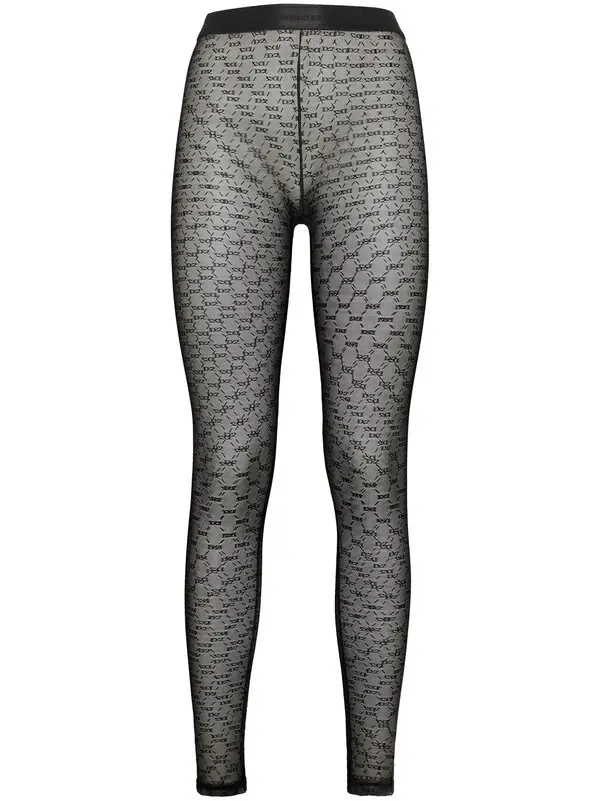 Dsquared2 High-waisted Monogram Tights - Black
