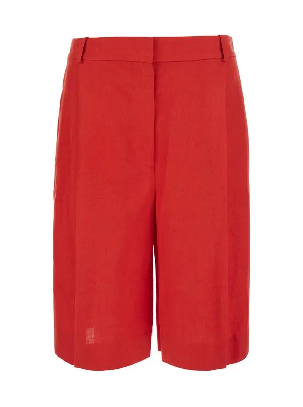 RÓHE Tailored Shorts With Single Pleat - Red