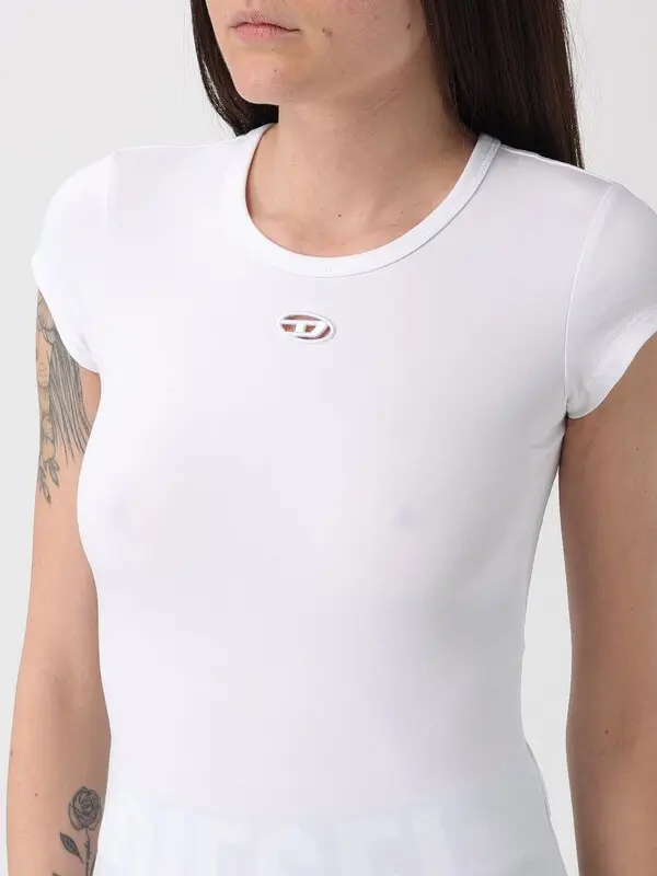 DIESEL® Slim Fit Cotton T-shirt With Oval D Logo