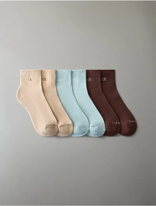 Calvin Klein Basic Cushion 6-pack Quarter Socks