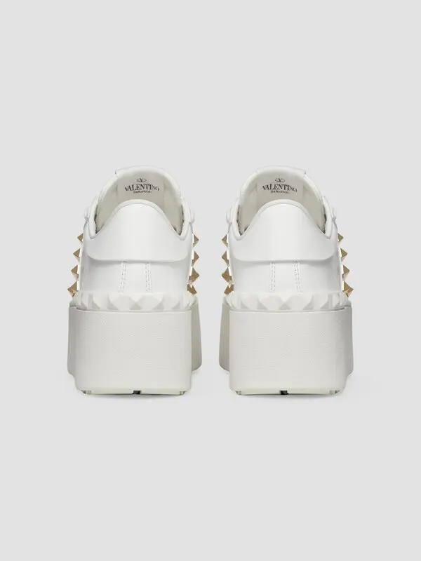Valentino Garavani Flatform Rockstud Untitled Sneakers In Calfskin
