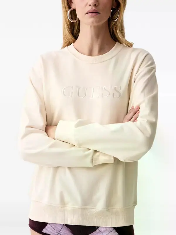 Guess Sofia Logo-embroidered Sweatshirt - Neutrals