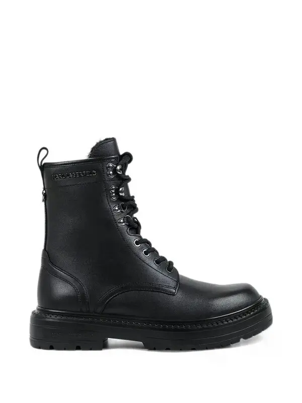 Karl Lagerfeld Miles Lace-up Leather Boots
