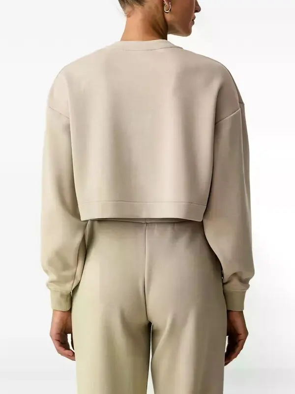 Guess Brianna Logo-embroidered Cropped Sweatshirt