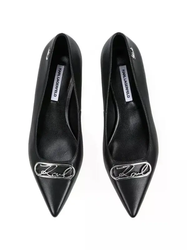 Karl Lagerfeld Pasha Logo-plaque Pointed-toe Pumps