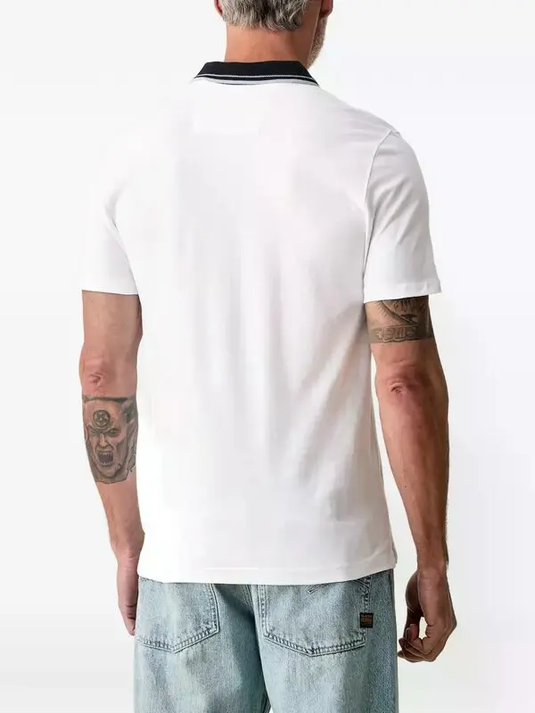 Guess Logo-patch Tipping-detail Polo Shirt
