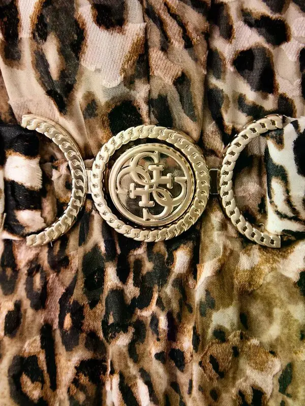 Guess Clarisse Leopard-print Tiered Mini Dress