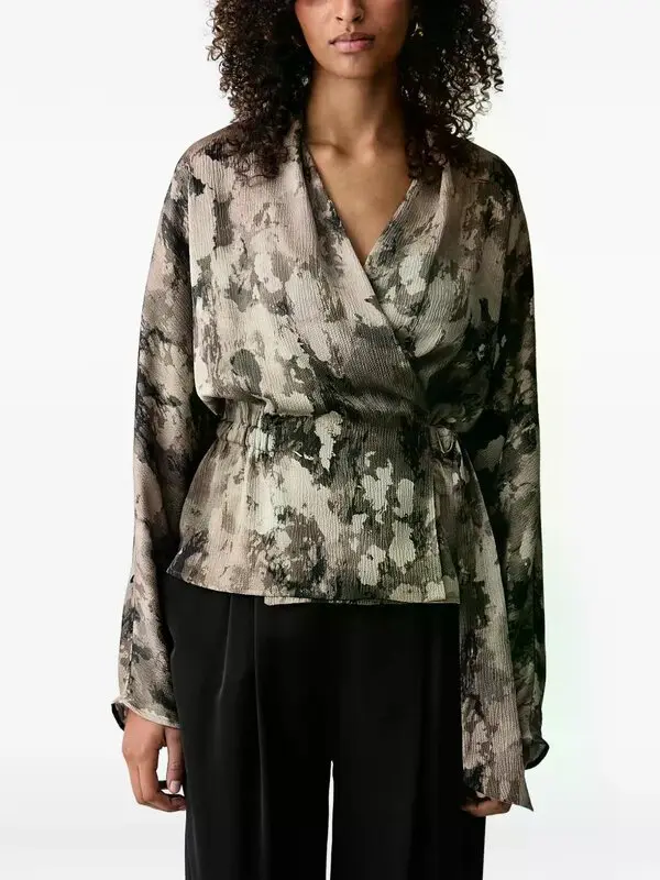 Joseph Ribkoff Abstract-print Wrap Blouse