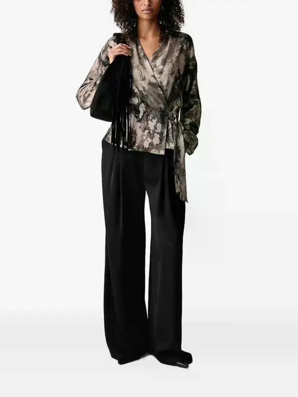 Joseph Ribkoff Abstract-print Wrap Blouse