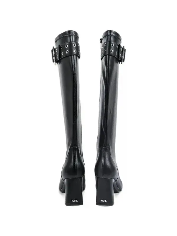 Karl Lagerfeld Kati Buckled Eyelet-embellished Boots