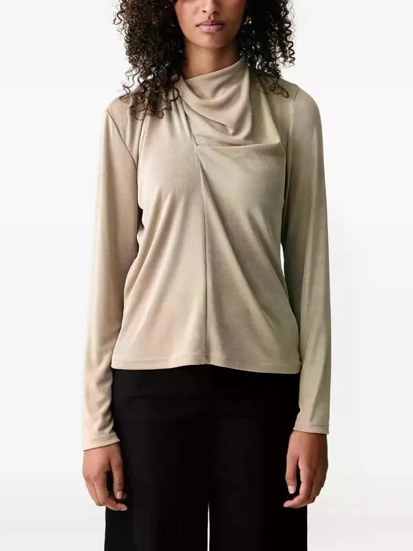 Joseph Ribkoff Draped-neckline Long-sleeve Top