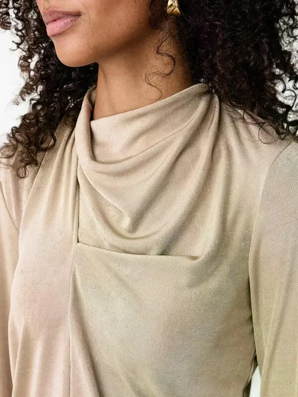 Joseph Ribkoff Draped-neckline Long-sleeve Top