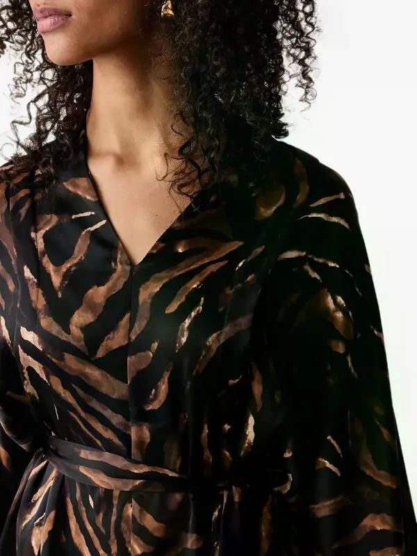 Joseph Ribkoff Tiger-print Belted Blouse