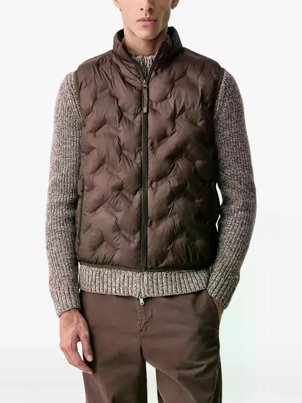 BENETTON Quilted Gilet - Brown