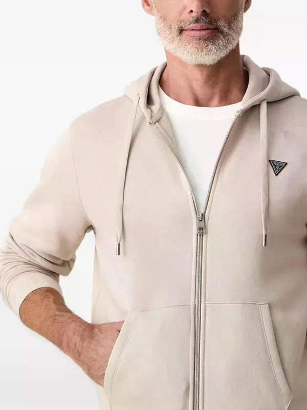 Guess Logo-patch Zip-up Hoodie